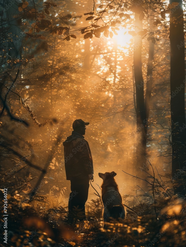 Cinematic epic, dedicated park ranger, low angle, Caucasian, rescuing a ...