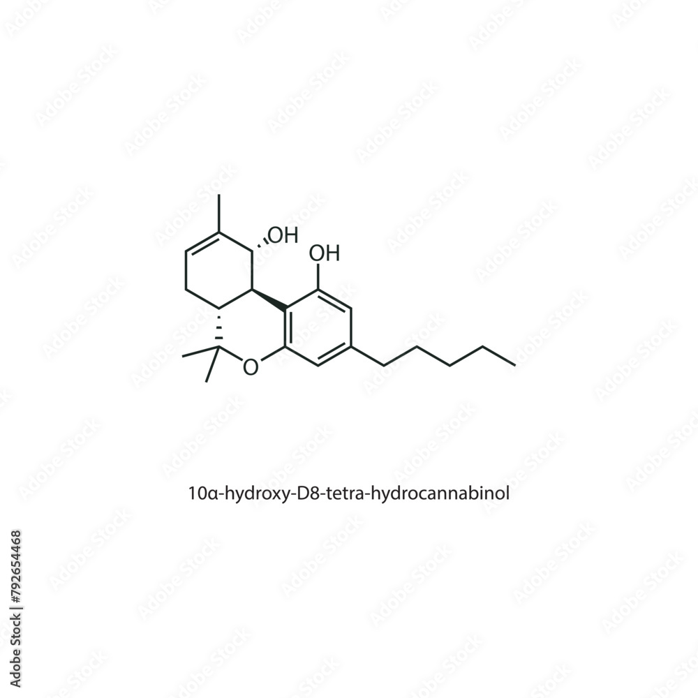 10α-hydroxy-D8 -tetra-hydrocannabinol skeletal structure diagram ...