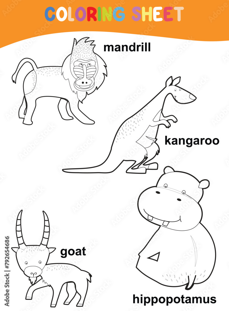 Coloring worksheet page. Educational printable coloring worksheet ...