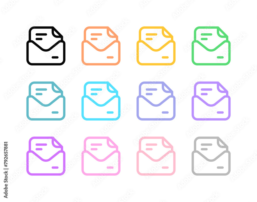 Editable vector open mail letter icon. Part of a big icon set family ...