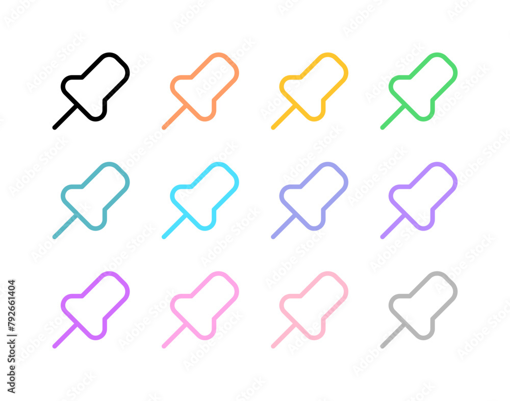 Editable vector push pin icon. Part of a big icon set family. Perfect ...