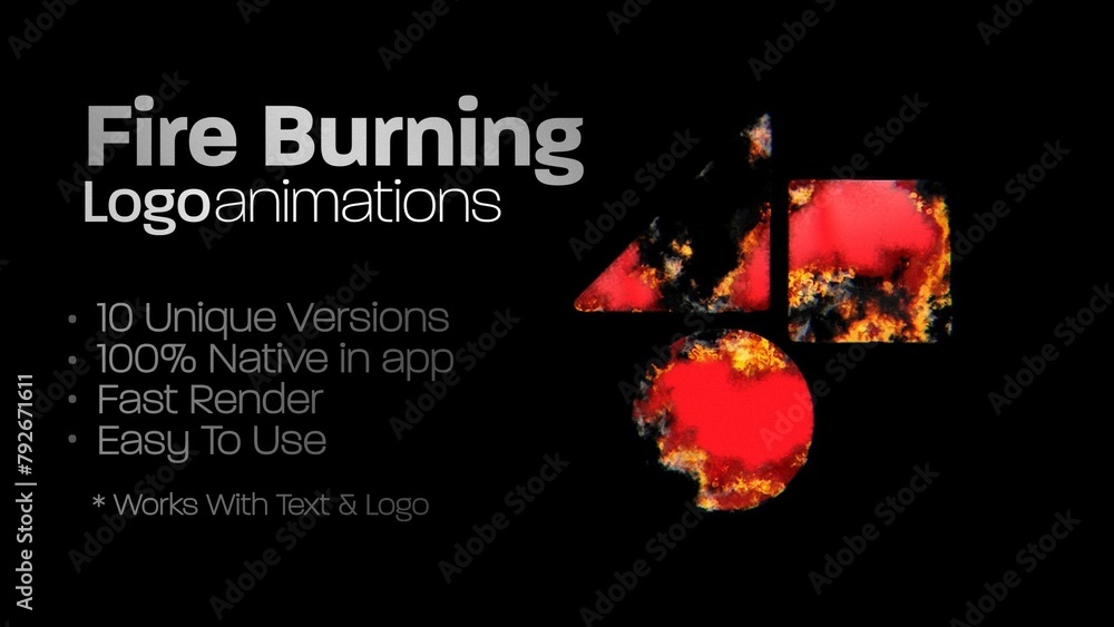 Burn Fire Logo Reveal Intro Animation Stock Template | Adobe Stock