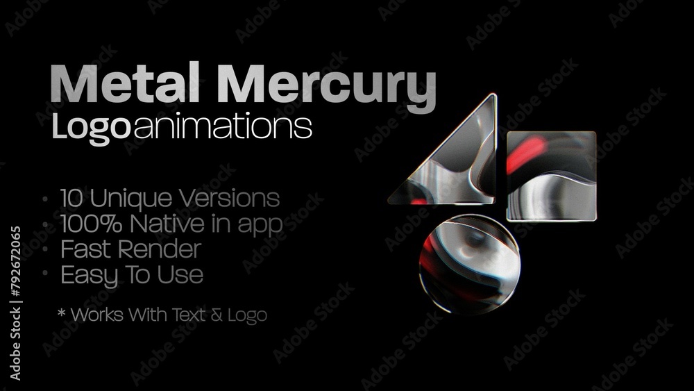 Metallic Mercury Logo Reveal Intro Animation Stock Template | Adobe Stock