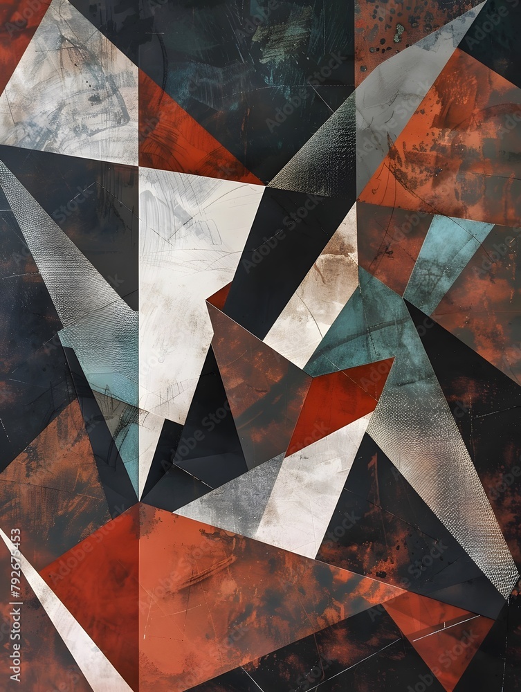 Abstract geometric shapes in various colors, moder backdrop, shapes ...