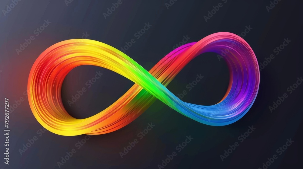 World autism awareness day background. Rainbow colored infinity symbol ...