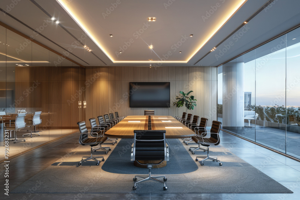 meeting room designed for functionality and style, featuring a large ...
