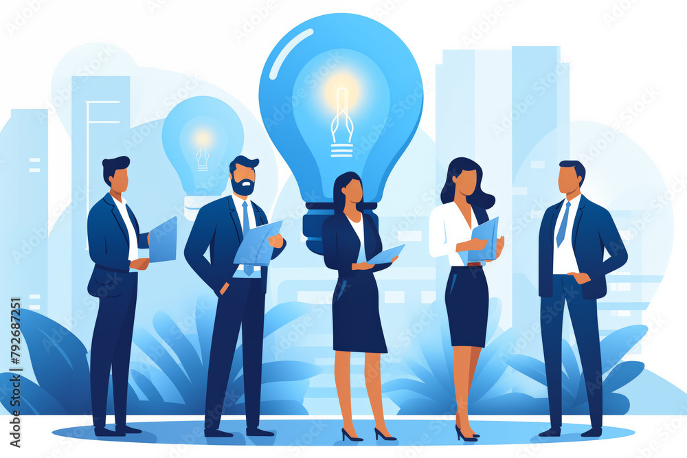 Business graphic vector modern style illustration of a business person ...