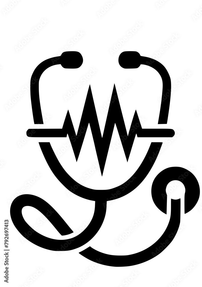 Stethoscope Heart Rhythm SVG, Medical Svg, Silhouette Svg, Cricut Svg ...