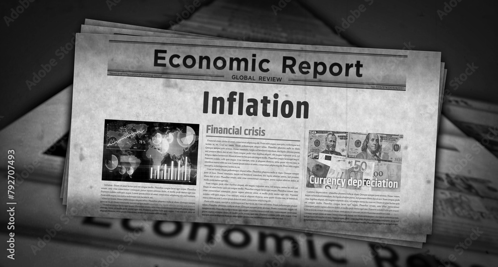 Inflation newspaper printing media Stock Illustration | Adobe Stock