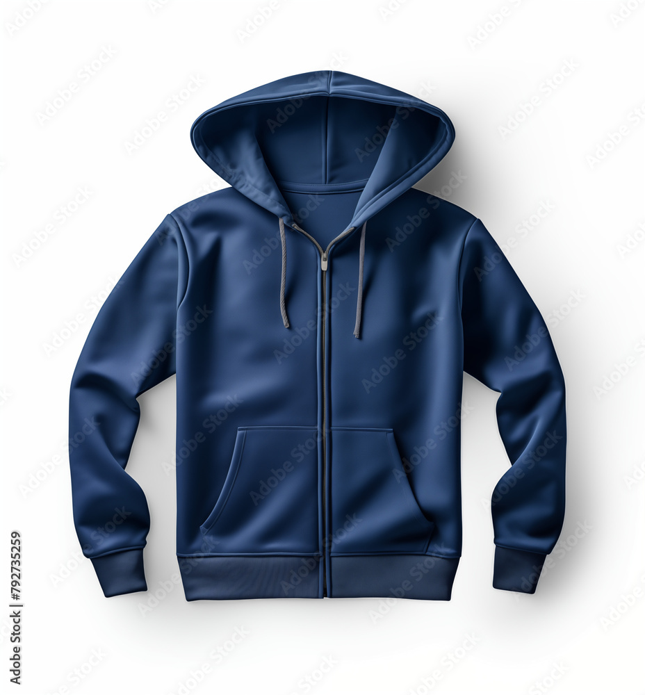 Blue hoodie template for your design mockup for print isolated on dark ...