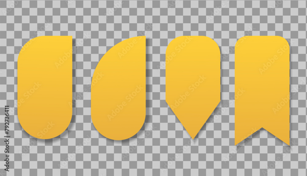 Realistic sticky notes isolated with real shadow on white background ...