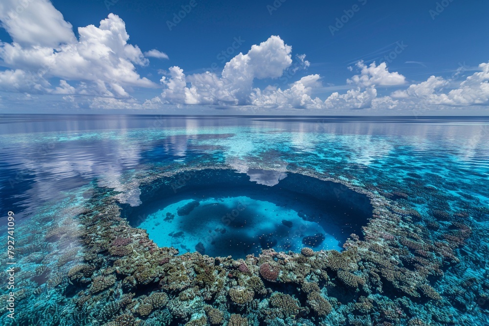 Explore the formation and structure of atolls, ringshaped coral reefs ...