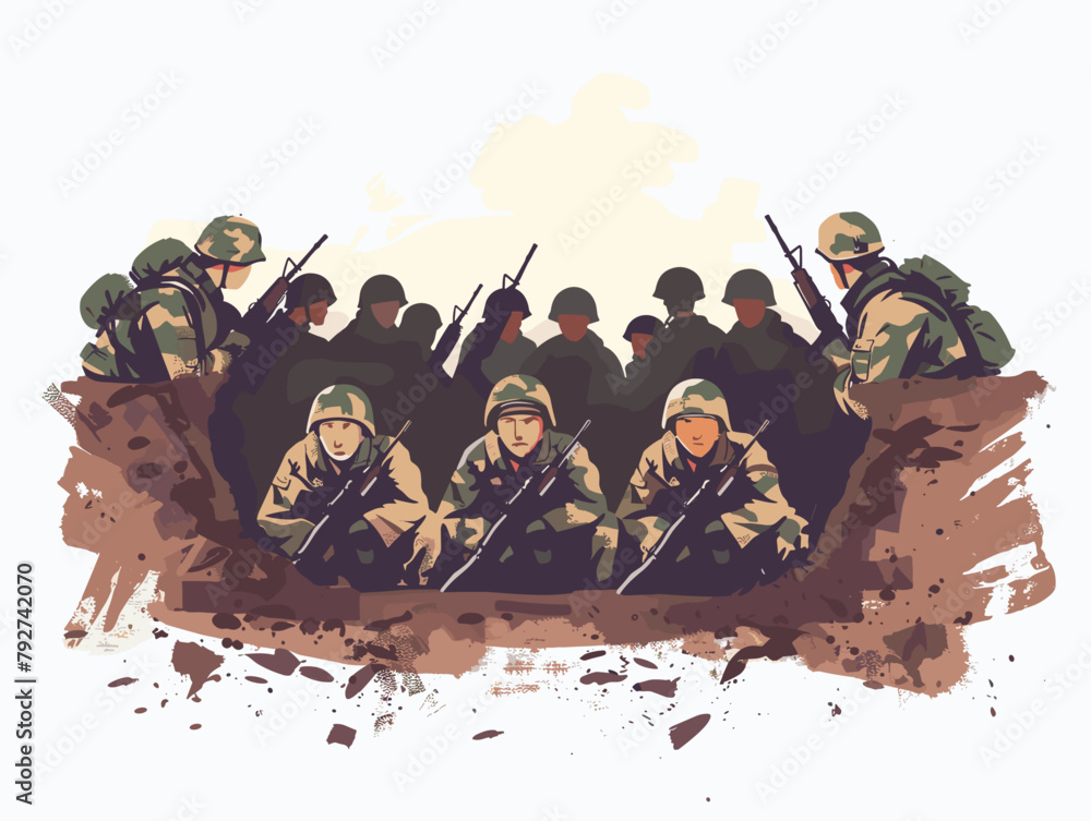 Camouflaged Combatants: Animated Trench Strategy Amidst Battlefield ...