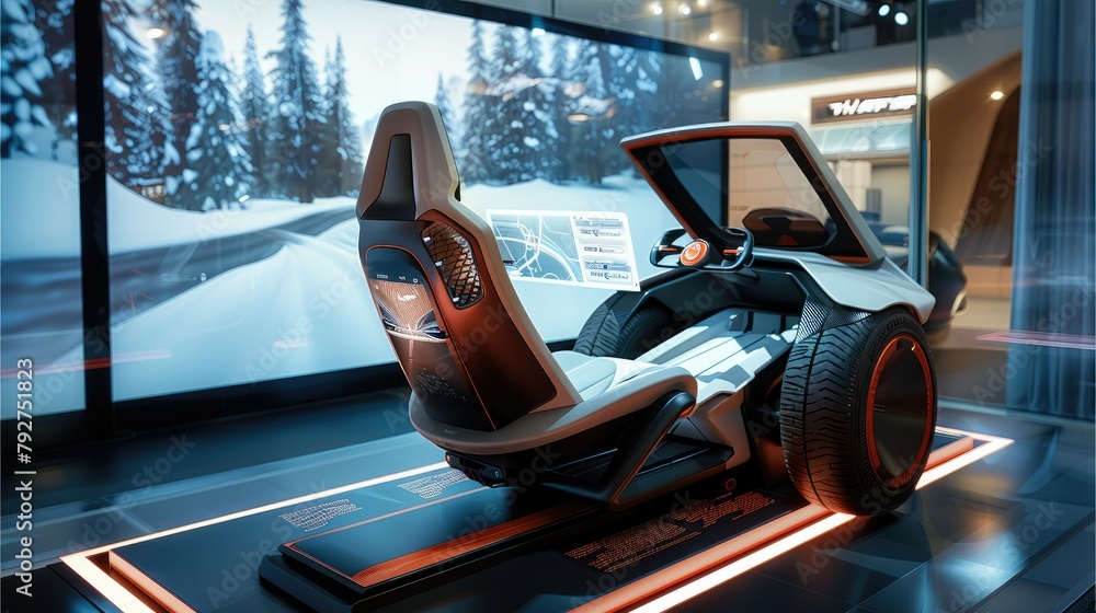 A seat buck for a driving simulator sitting on a platform, Car seat ...