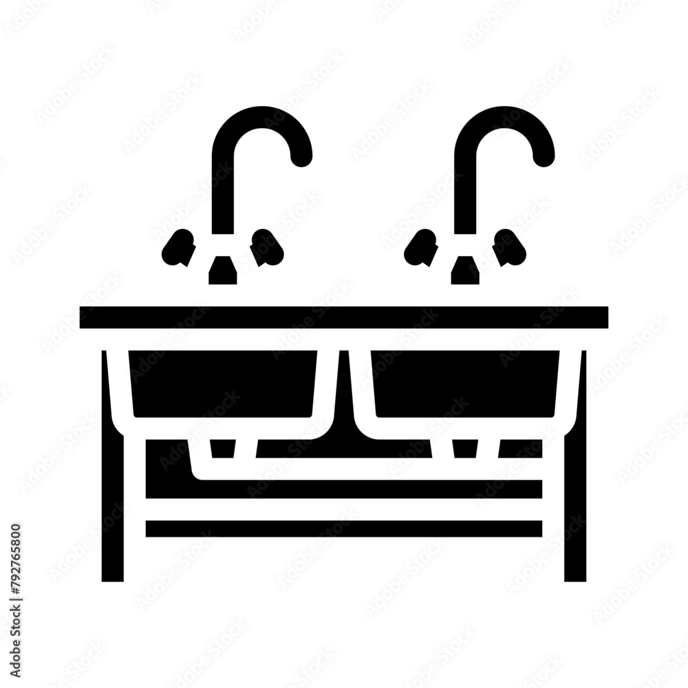 sinks restaurant equipment glyph icon vector. sinks restaurant ...