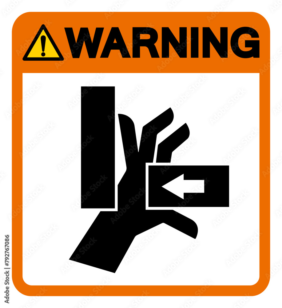 Warning Hand Crush Force From Right Symbol Sign, Vector Illustration ...