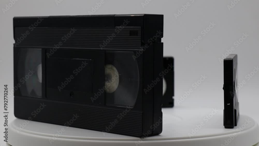 Vintage Media storage cassette tapes evolution: VHS, Audio casette ...