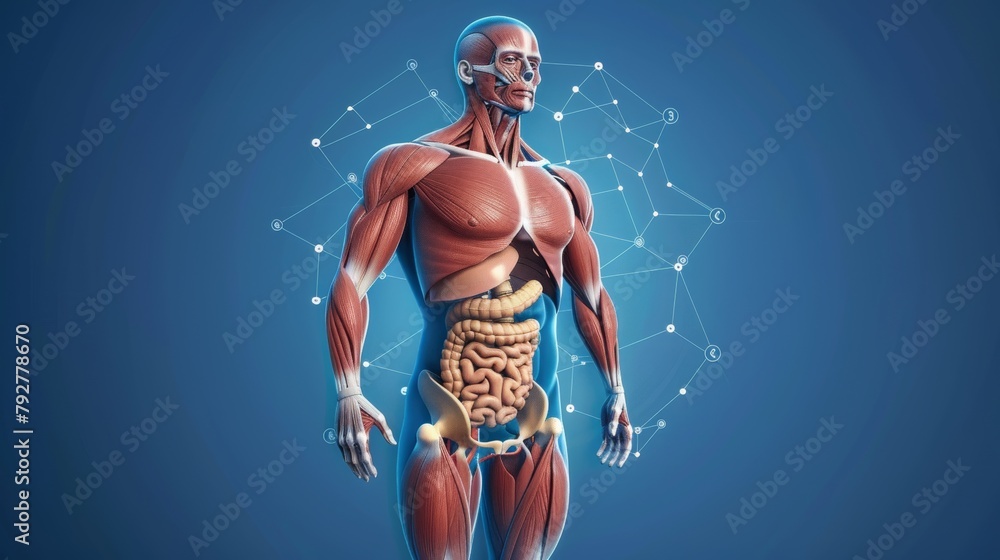 Anatomy of the human muscle in modern format Stock Illustration | Adobe ...