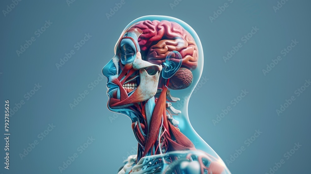 The muscular system, the bone structure, and the vascular system of the ...