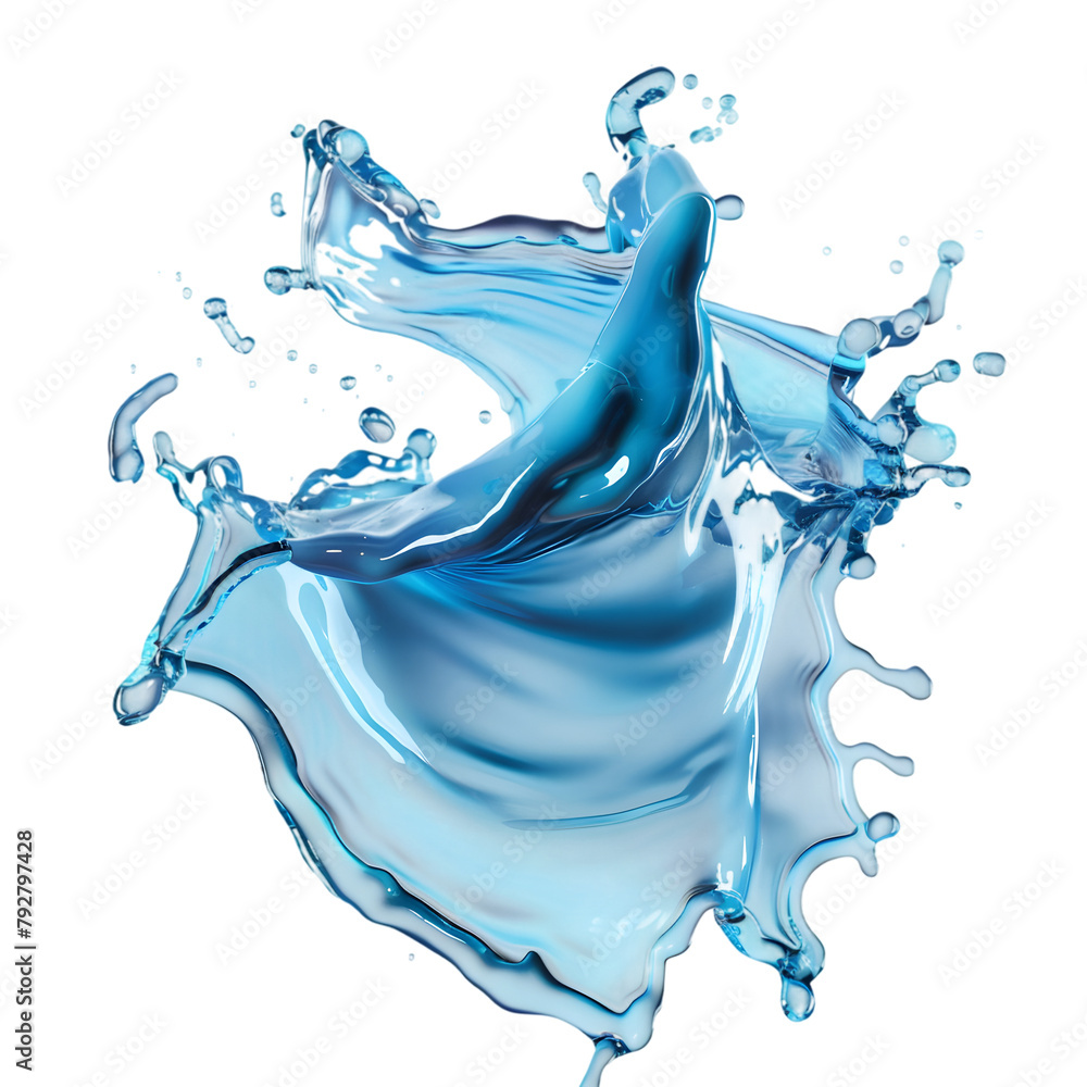Blue color floating beautiful splash, water splash, isolated splash ...