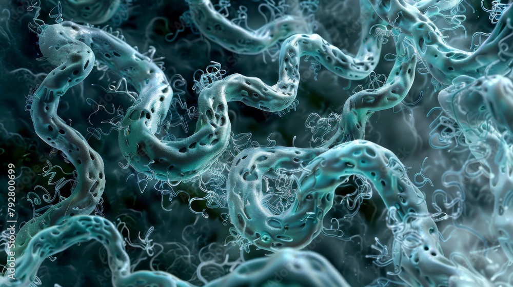 A complex network of intertwined spirochetes a type of protozoan known ...