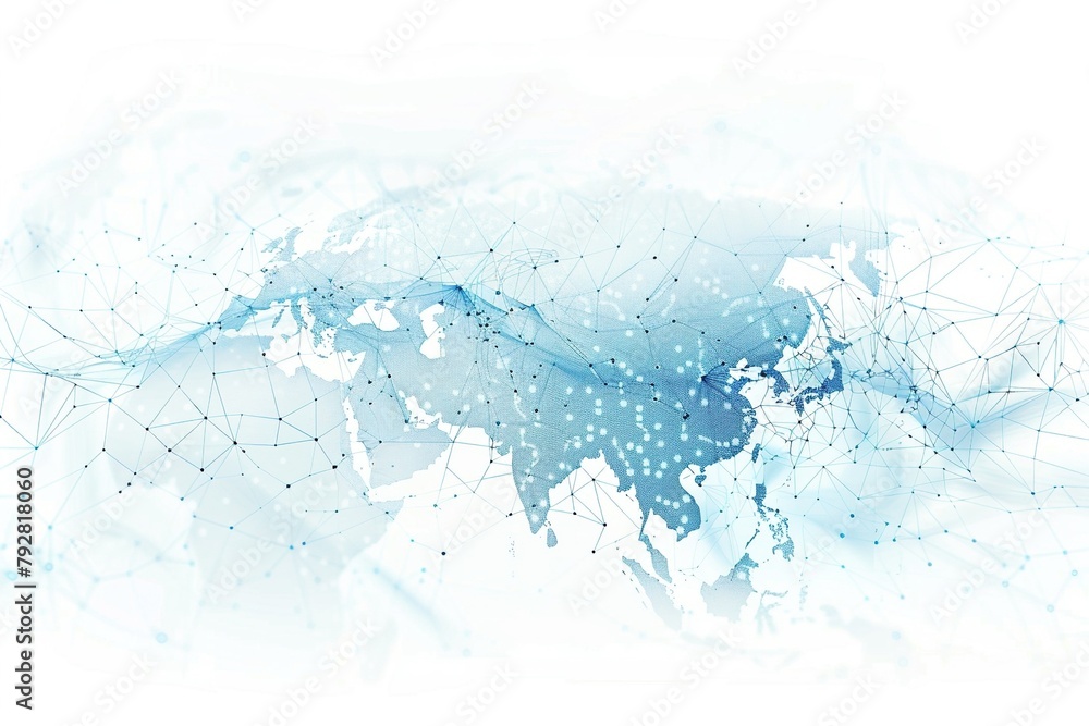 Global Network Choice: Digital World Map Illustration global network ...