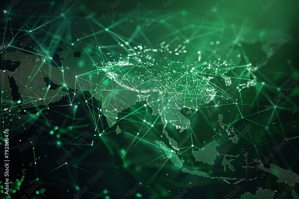 Global Network Choice: Digital World Map Illustration global network ...