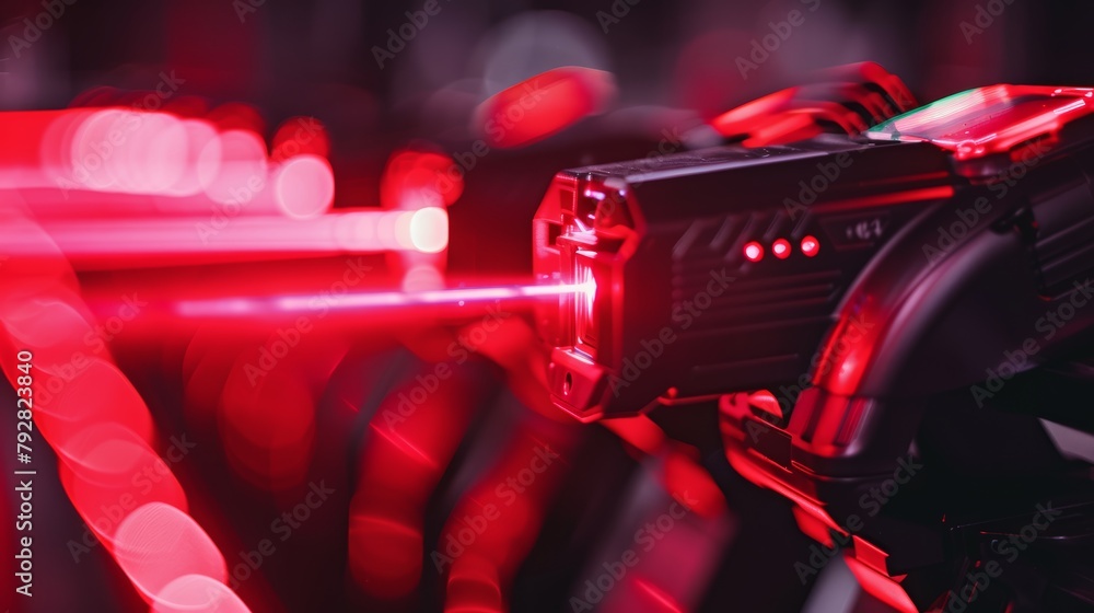 Handheld barcode scanners illuminate codes with sharp, red laser beams ...