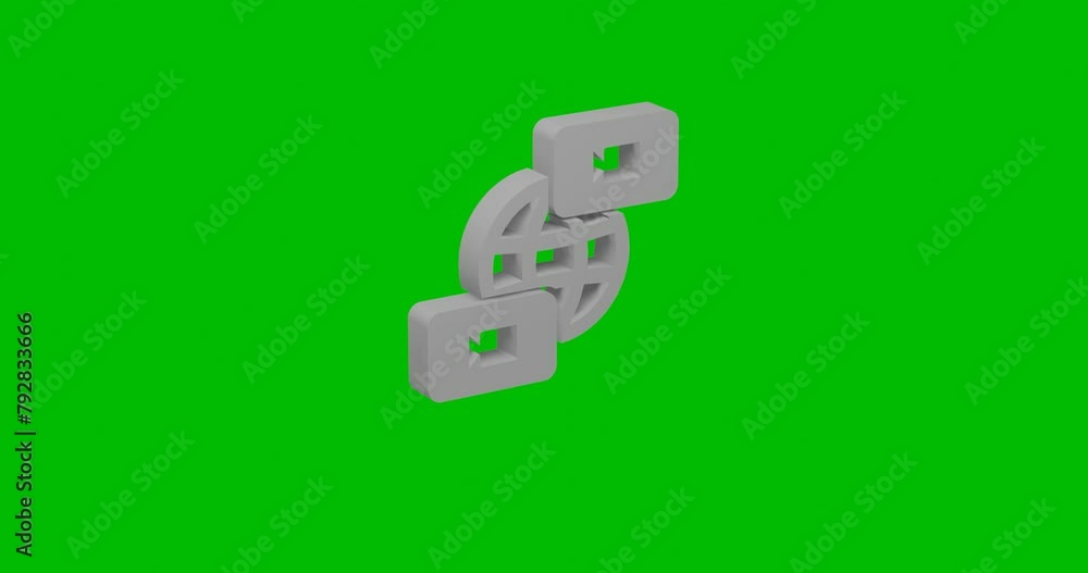 Animation of rotation of a white videoconference symbol with shadow ...