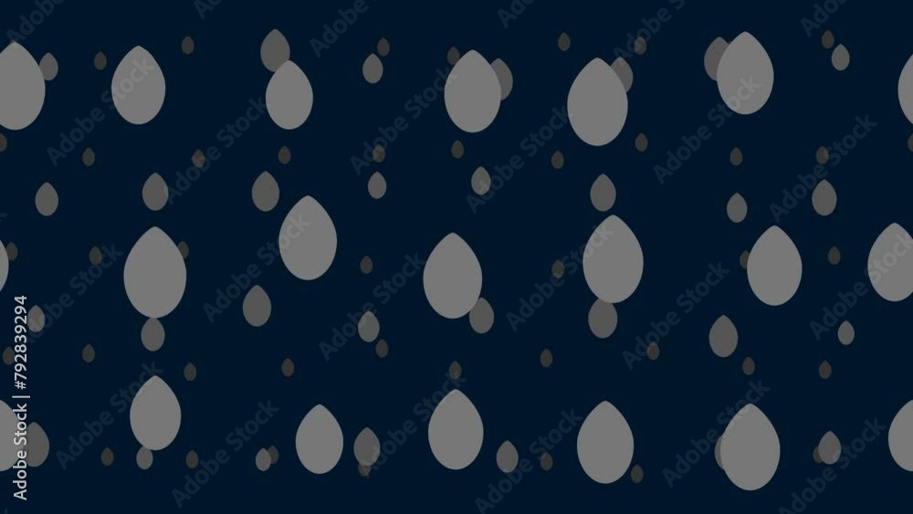 Oval symbols float horizontally from left to right. Parallax fly effect ...