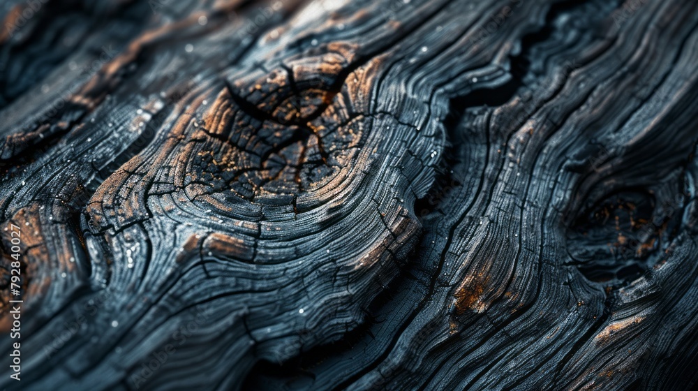 Old wooden oak tree cut surface. Rough organic texture of tree rings with close up of end grain ...
