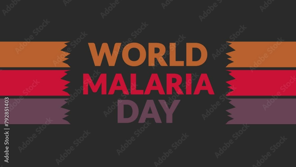 World Malaria Day seamless looping text animation with side lines on ...