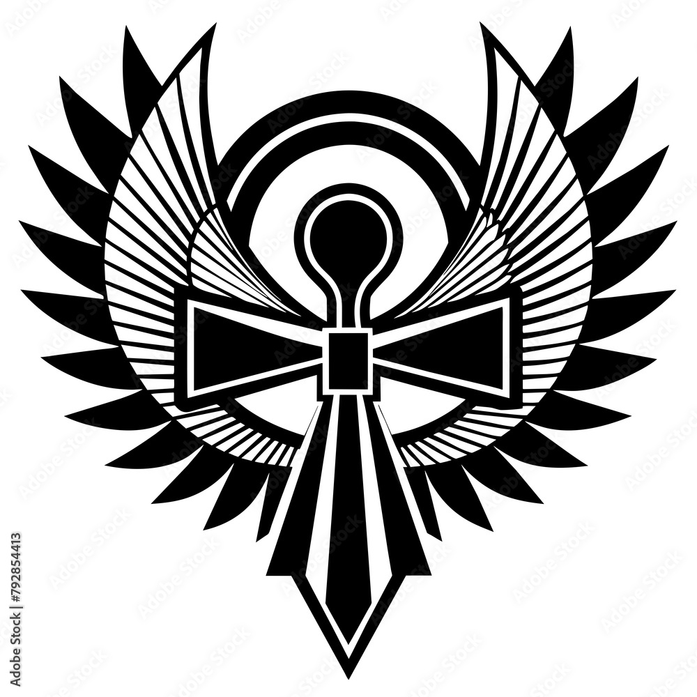 T-shirt Design Vector modern ankh logo concept - Vector - Vector art ...