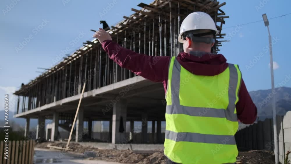 Real estate project construction site with architectural engineer ...