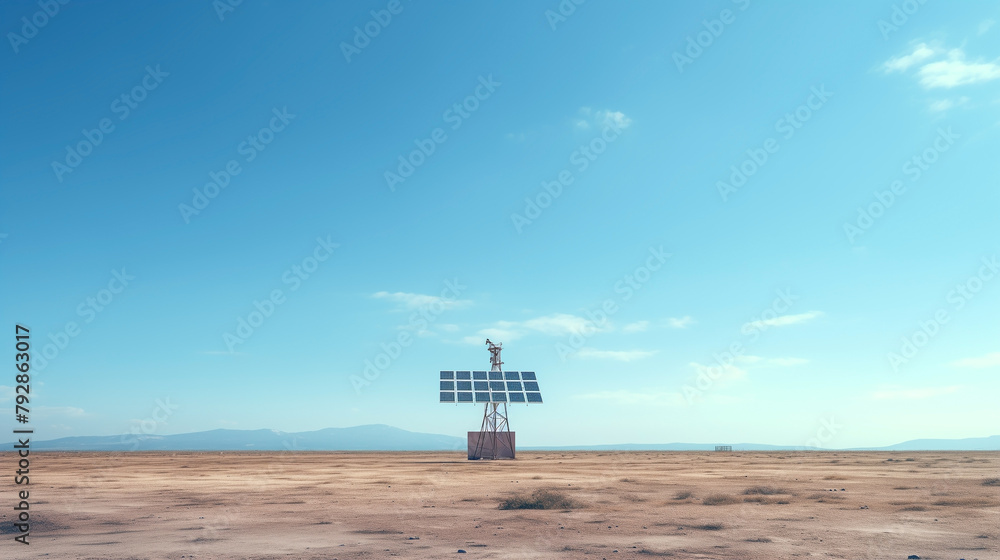 Solar panels, solar cell in solar farm with sun lighting to create the ...