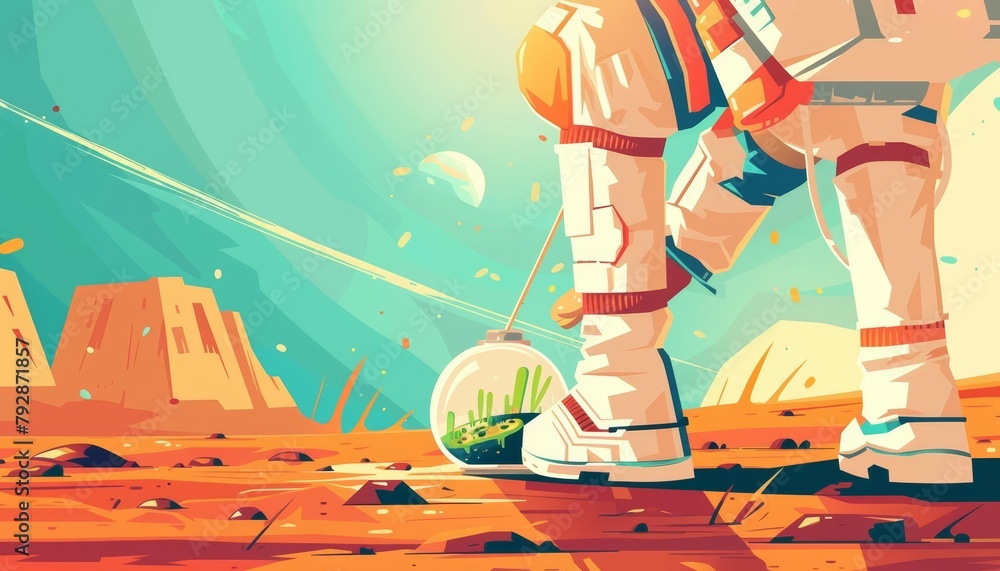 A lone astronaut, stationed on Mars, nurtured a tiny terrarium, a spark ...