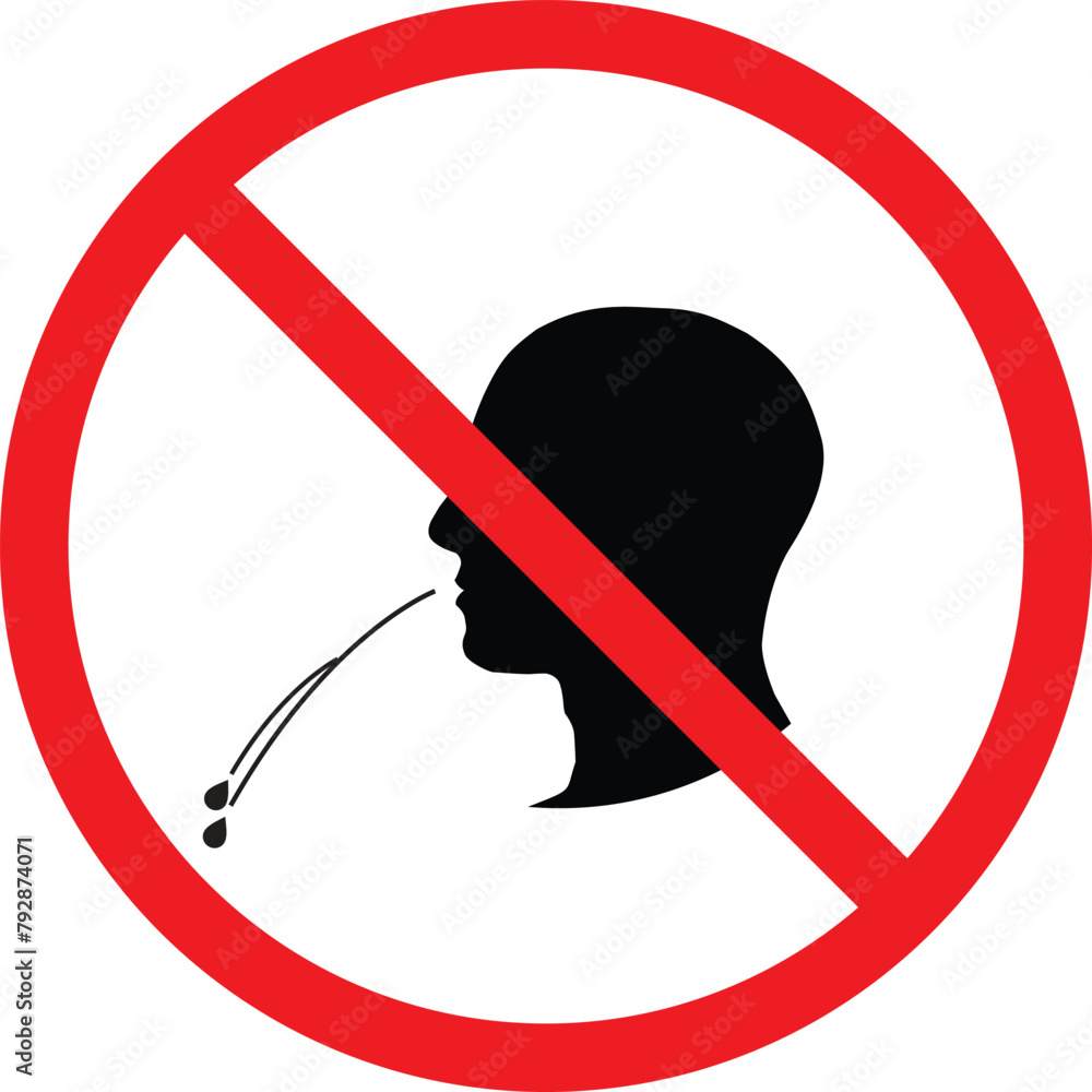 Vetor de No Spitting icon board vector | No Spitting sign | Do Not Spit ...