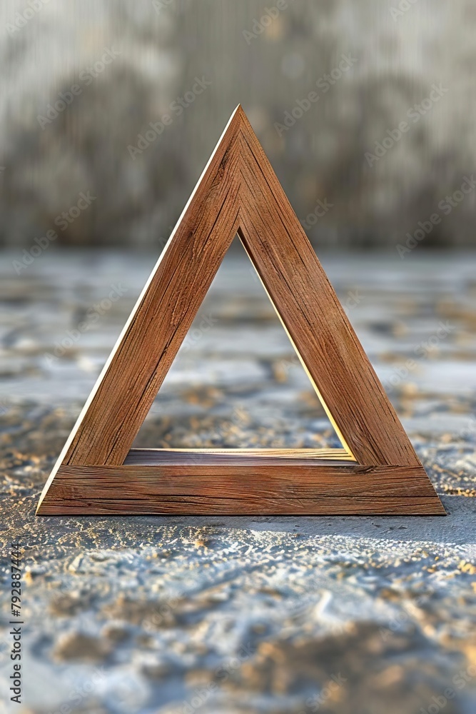 Illustration of a Penrose triangle with a realistic texture like wood ...