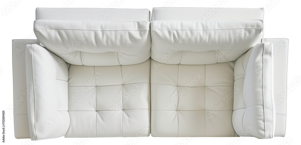 White Modern Sofa. Floorplan Top View. Interior Design Mock-up. Ai ...
