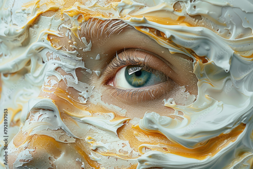 A photograph of a chemical peel on skin, where the application of acids ...