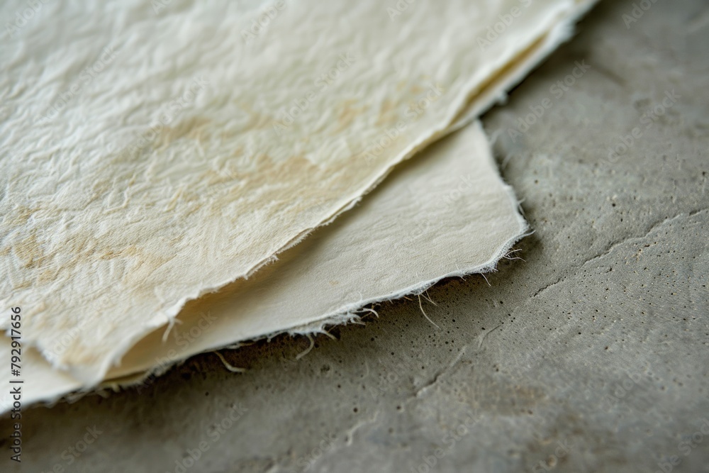 Collection of four paper samples displaying diverse textures and colors ...