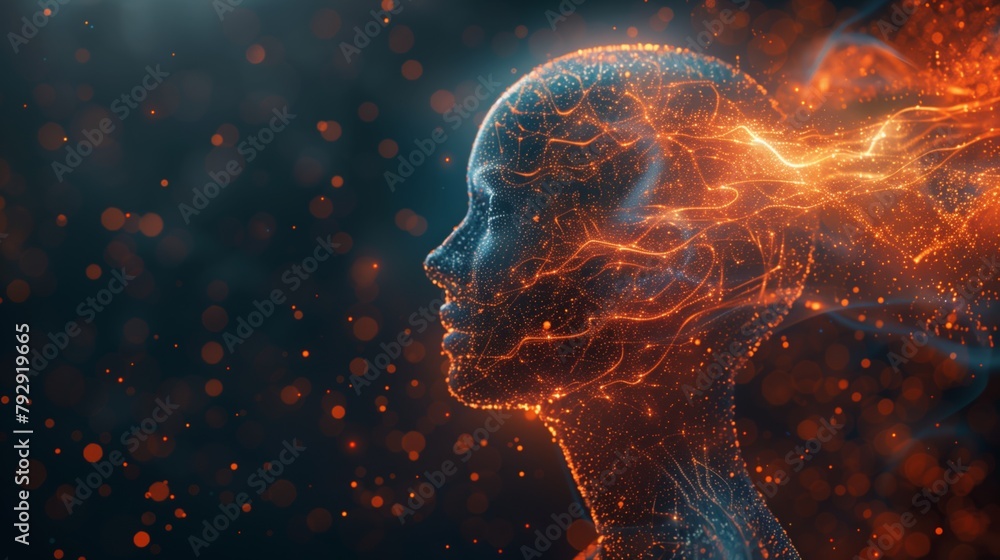 Virtual Digital Human head, Artificial Intelligence concept(AI ...