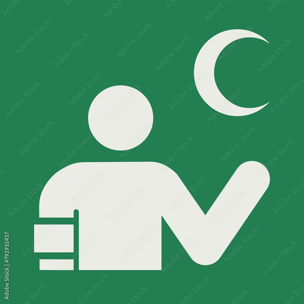 SAFETY CONDITION SIGN PICTOGRAM, FIRST AID RESPONDER WITH CRESCENT MOON ...