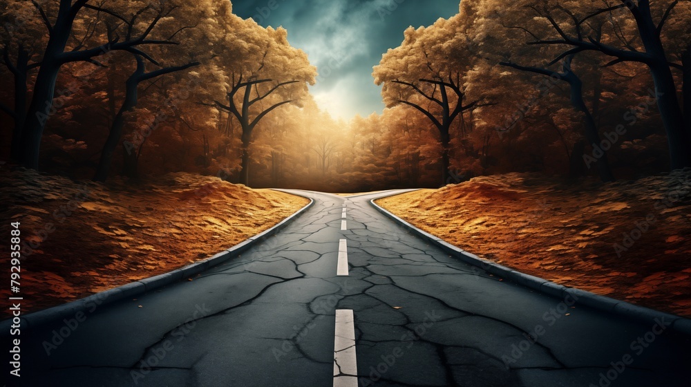 Fork in the Road Path Decision Choice Division Unify Divergence ...