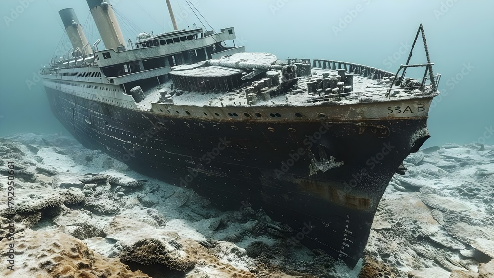 Ilustração do Stock: Exploring the Immense Scale of the Sunken Titanic ...