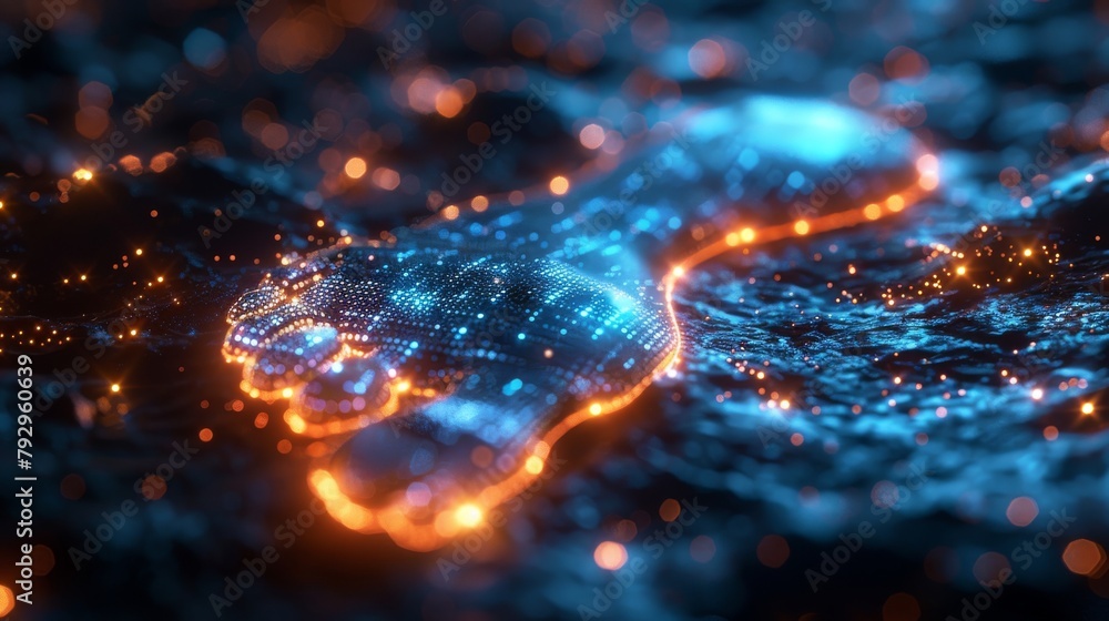 The concept of a digital footprint is represented in a graphic, with a ...