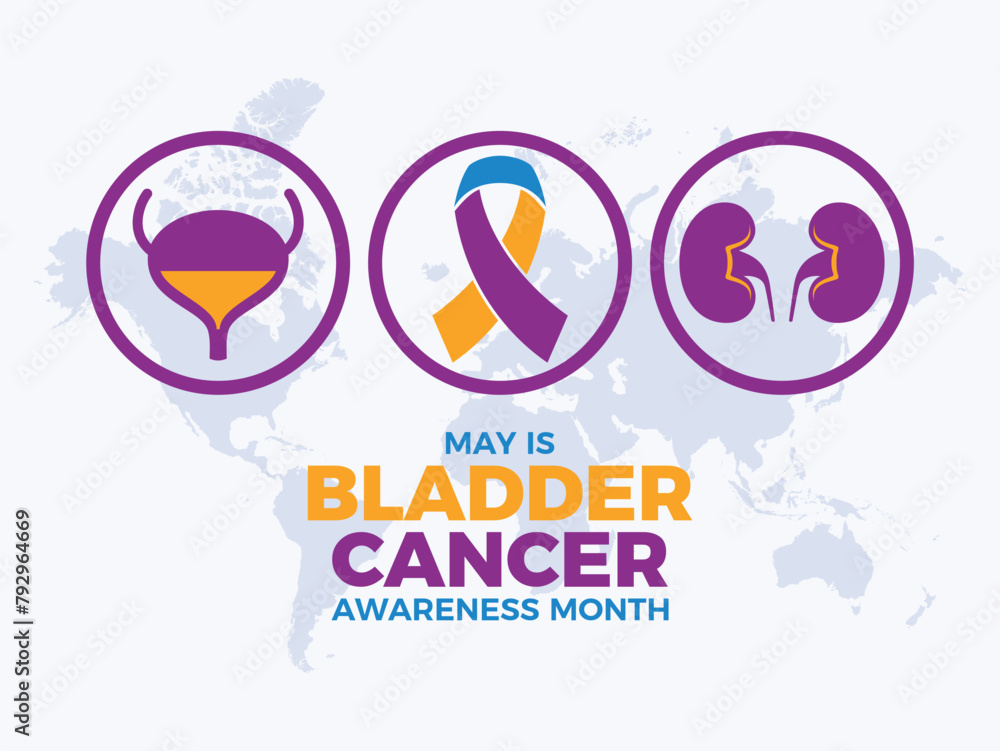 May is Bladder Cancer Awareness Month poster vector illustration ...