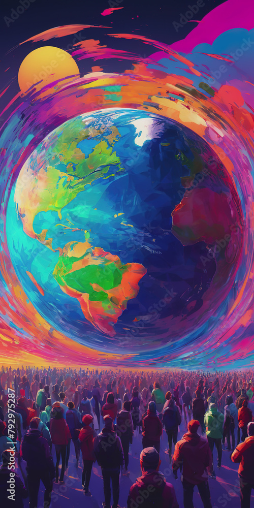 World population day illustrations generated from population ...