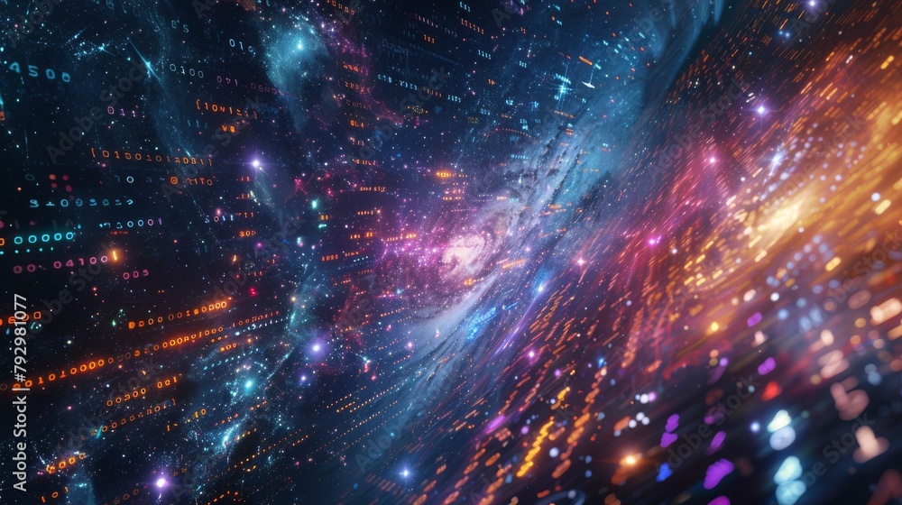 Dimension, wall of numbers, universe, numbers, tunnel, energy ...