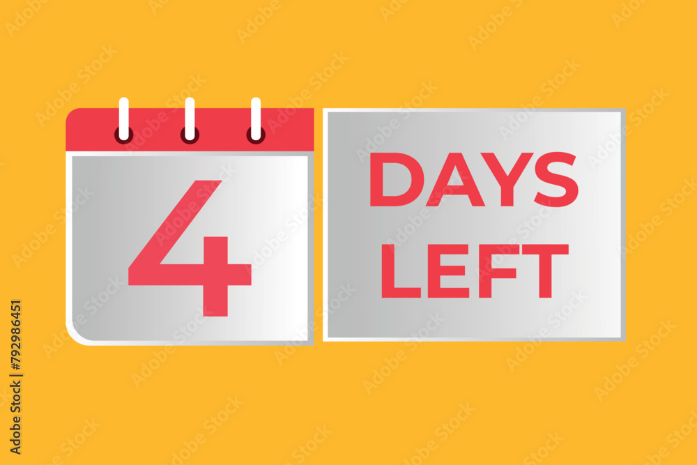 4 days to go countdown template. 4 day Countdown left days banner ...